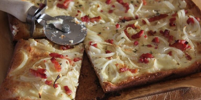 Tarte flambée (or Flammekueche) recipe | Taste of France